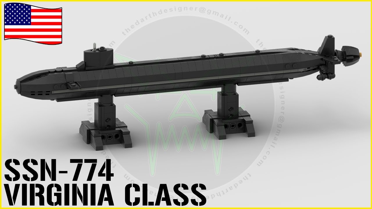 LEGO | VIRGINIA CLASS Submarine - 1/300 Scale - YouTube