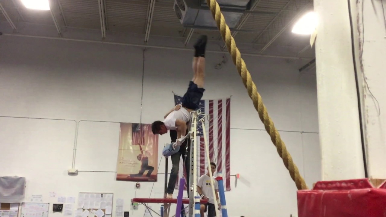 Free Hip Handstand on High Bar - YouTube