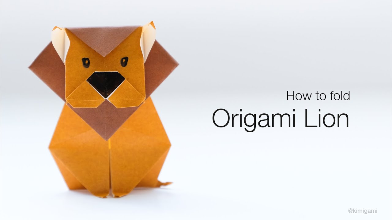 How to fold Origami Lion (Kimigami) - YouTube