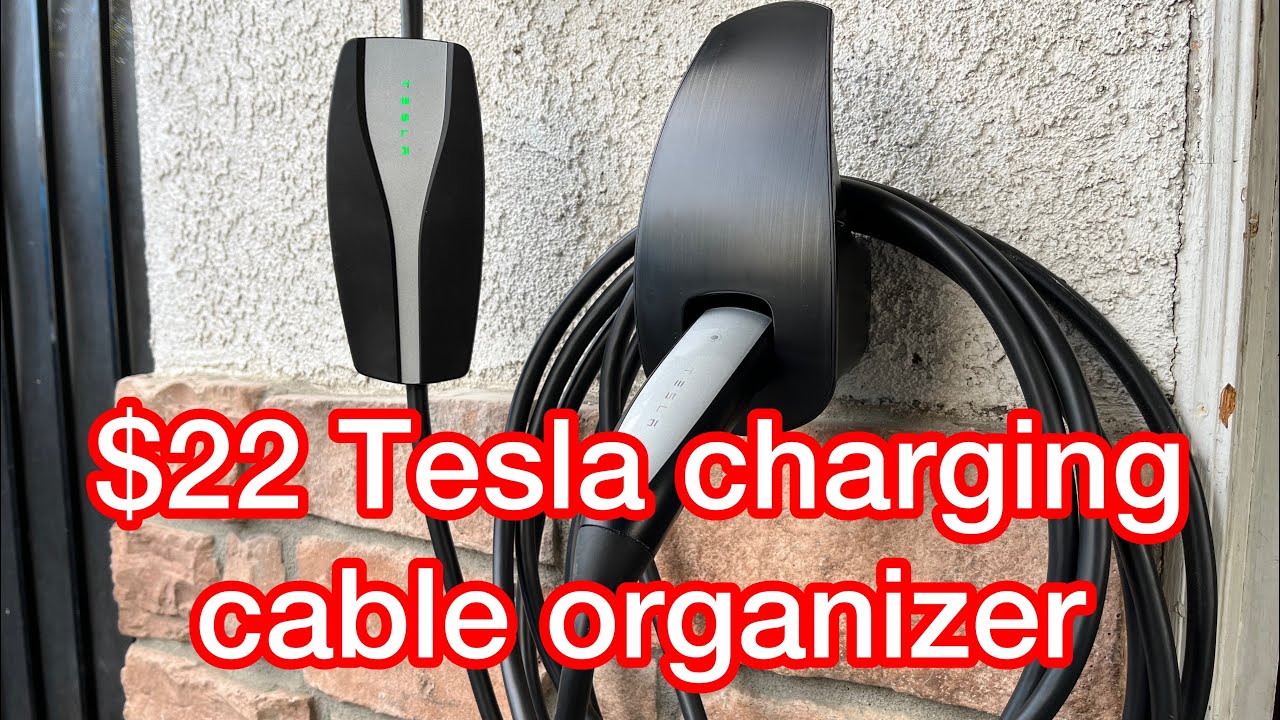Quick unboxing Tesla charging cable organizer, wall mount connector ...