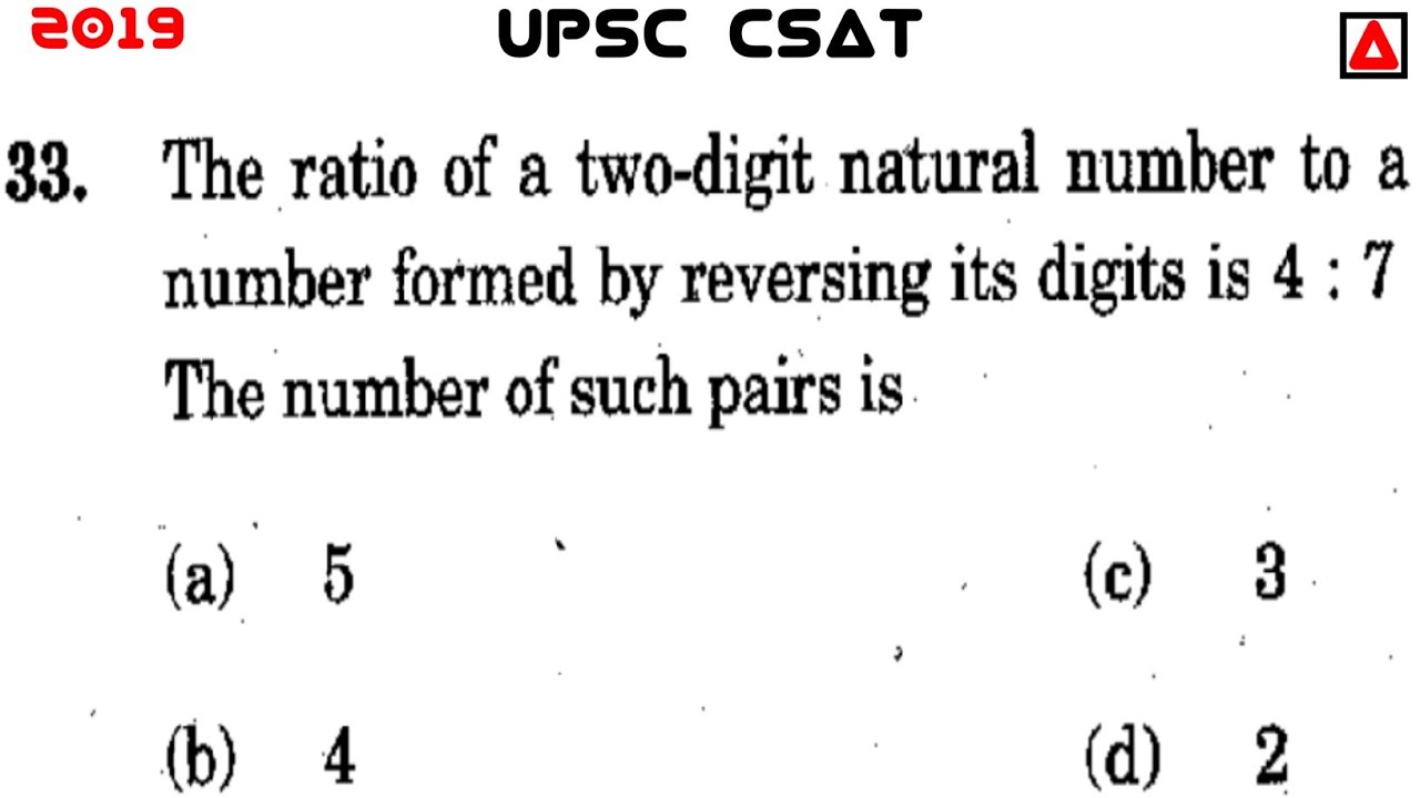 The Ratio Of A Two Digit Natural Number To A Number Formed By Reversing Its Digits Is 4 7