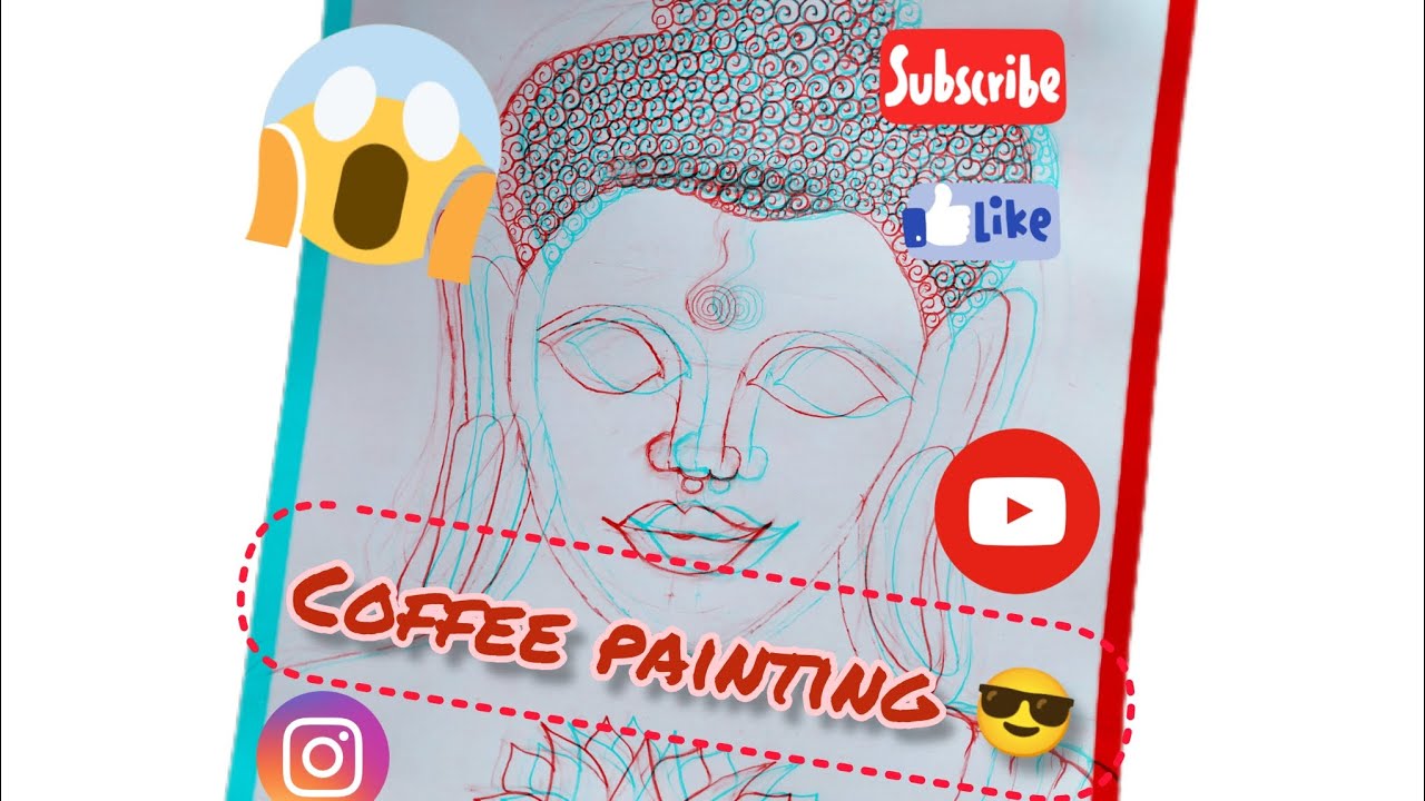 Basic coffee Buddha painting for beginners |painting with coffee| How ...
