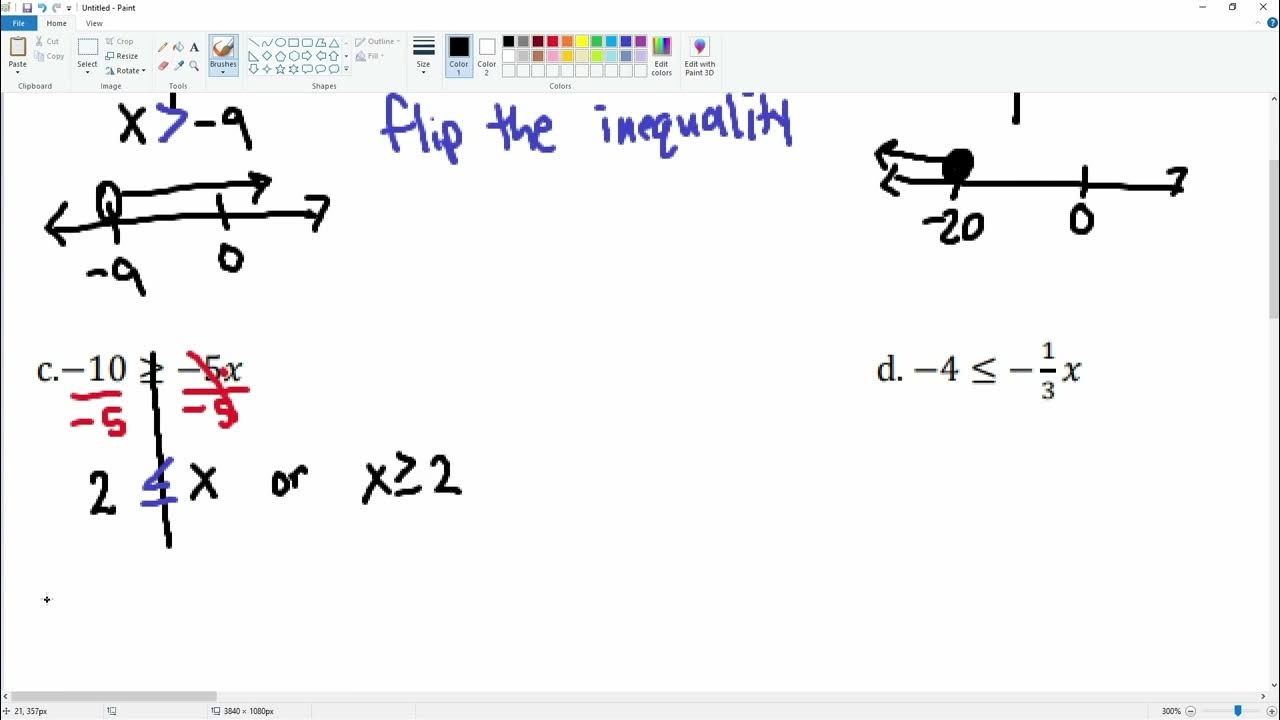 Solve one Step Inequality, Flipping Inequality due to Multiply or ...