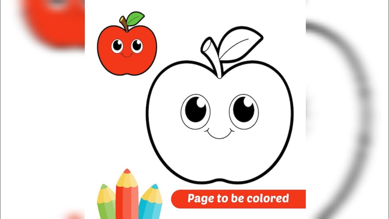 how to draw a cute apple 🍎 drawing for kids easy and step by step#art # ...