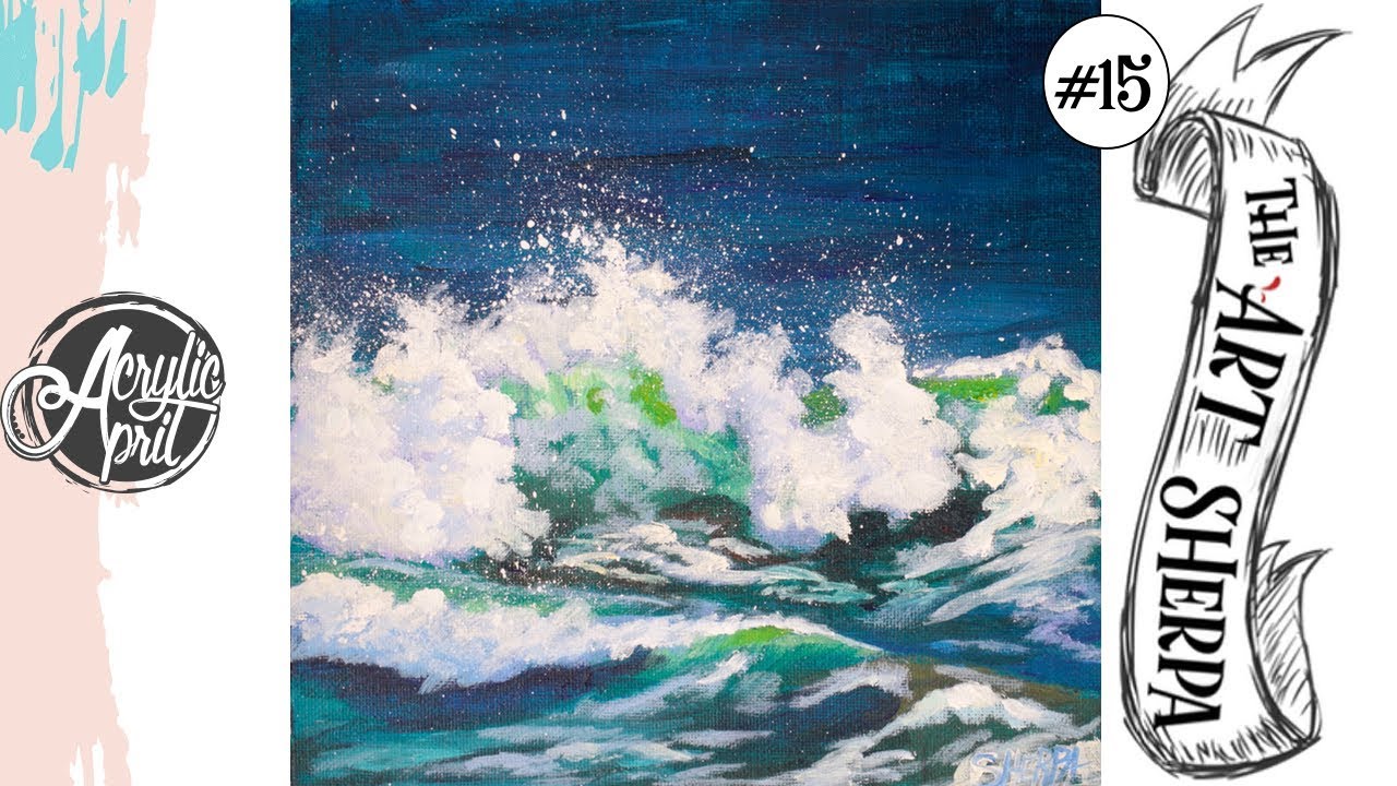 Easy Crashing wave loose step by step Acrylic April day #15 ...