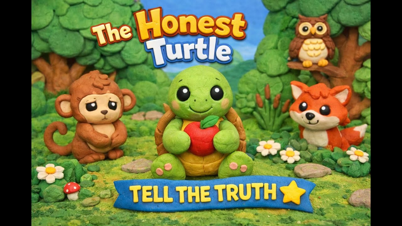 The Honest Turtle 🐢 | Claymation Moral Story for Kids About Honesty ...