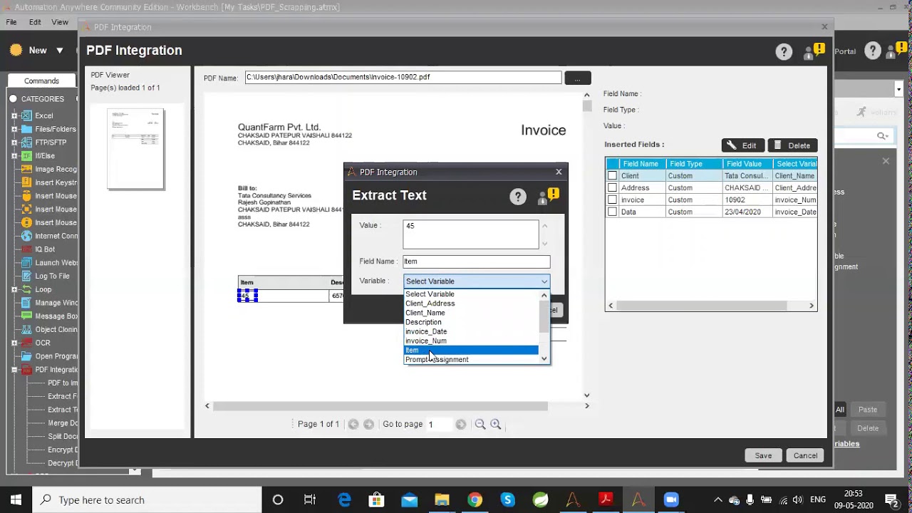PDF SCRAPING IN_AUTOMATION ANYWHERE - YouTube