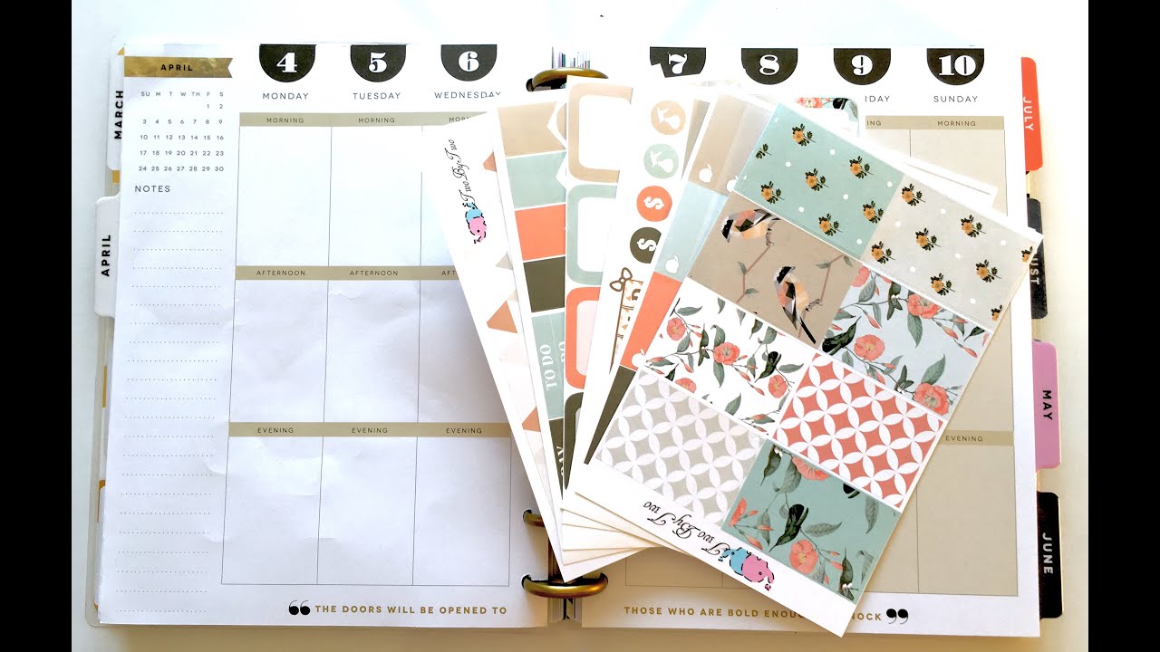 Plan with Me | MAMBI Happy Planner | Flowers & Birds Kit | April 4 ...