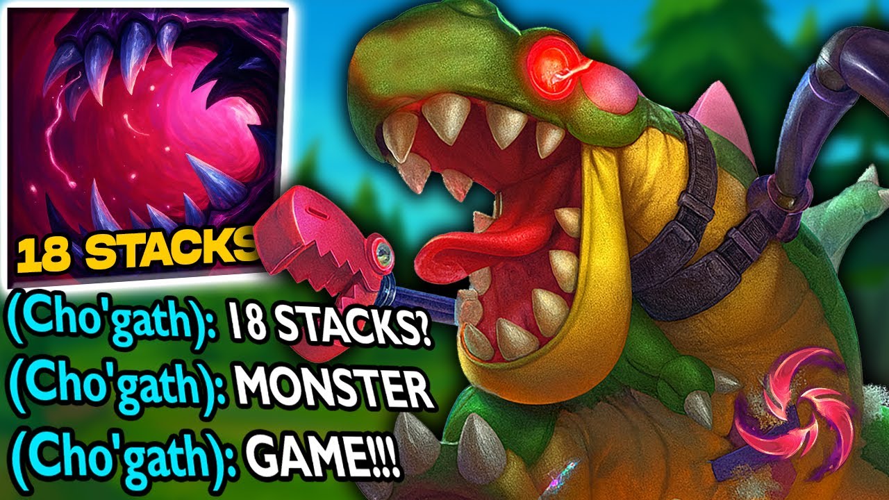 18 STACKS on Cho'Gath ULTIMATE = BIGGEST CHO'GATH POSSIBLE - YouTube