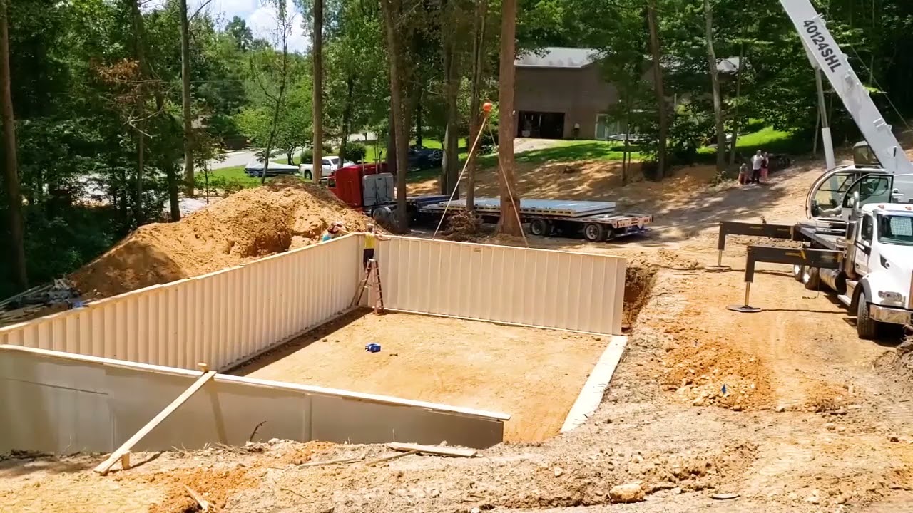 Composite Prefab Full Basement Installed in Half a Day! - YouTube