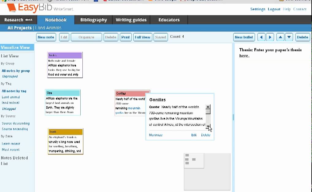 Notebook Tutorial, Previewing a virtual note in visualized view ...
