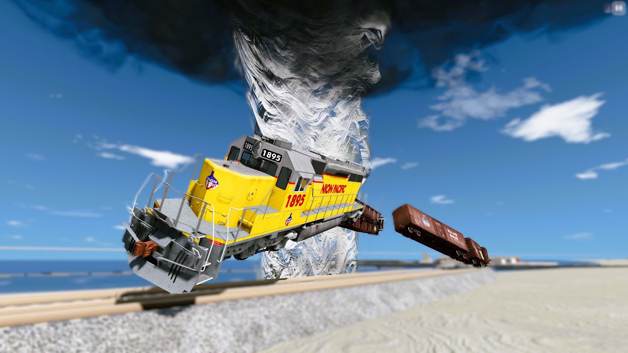 Can Tornado lift big heavy trains? - YouTube