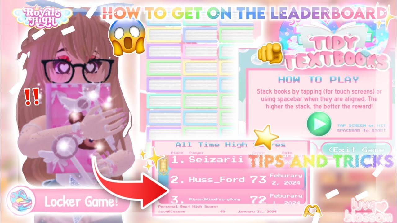 🌸 *EASY* Tidy textbooks GUIDE // How to get on the LEADERBOARD ⭐️Royale ...