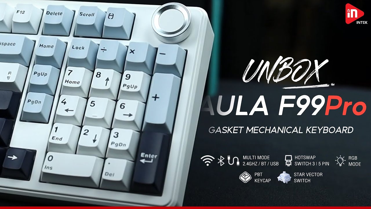 รีวิว AULA F99PRO คีย์บอร์ดโปรดักทีฟ ไร้สายมินิมอล เสียงดีตั้งแต่เกิด - YouTube
