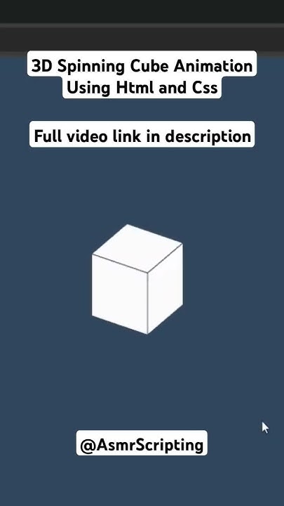 3d Spinning Cube Animation Using Html And Css Coding Html5 Htmlcss