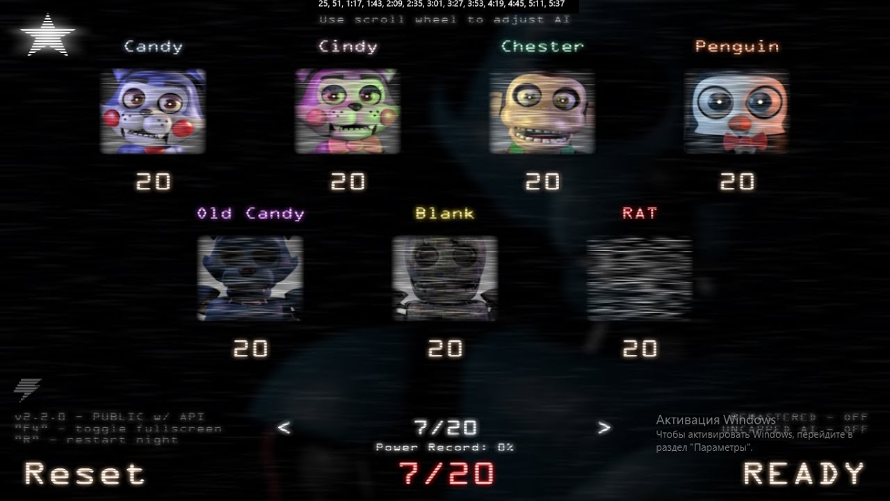 fnac 1 custom night 7/20 mode completed - YouTube