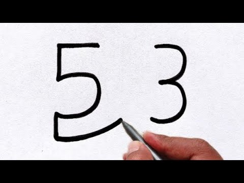 How to Draw Fish 🐠 from Number 53 || Draw a Beautiful Fish || Number ...