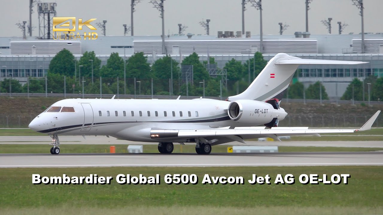 Bombardier Global 6500 from Avcon Jet AG OE-LOT arrival at Munich ...
