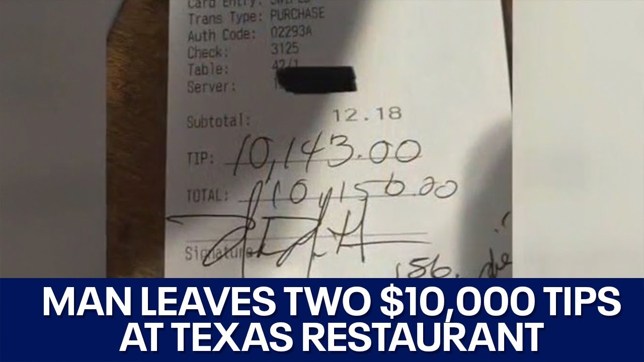 Two $10K tips left by same customer at Texas family-owned restaurant ...