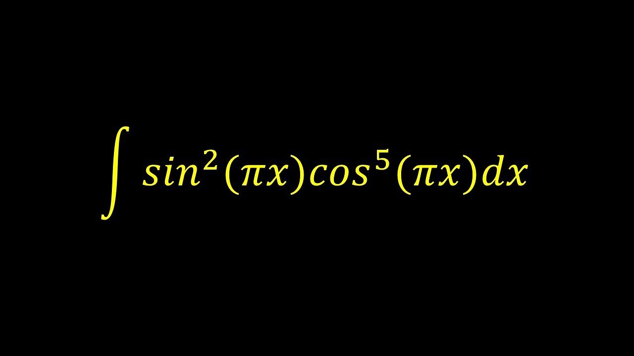 Integral Of Sin 2 pi x cos 5 pi x Integral Example YouTube