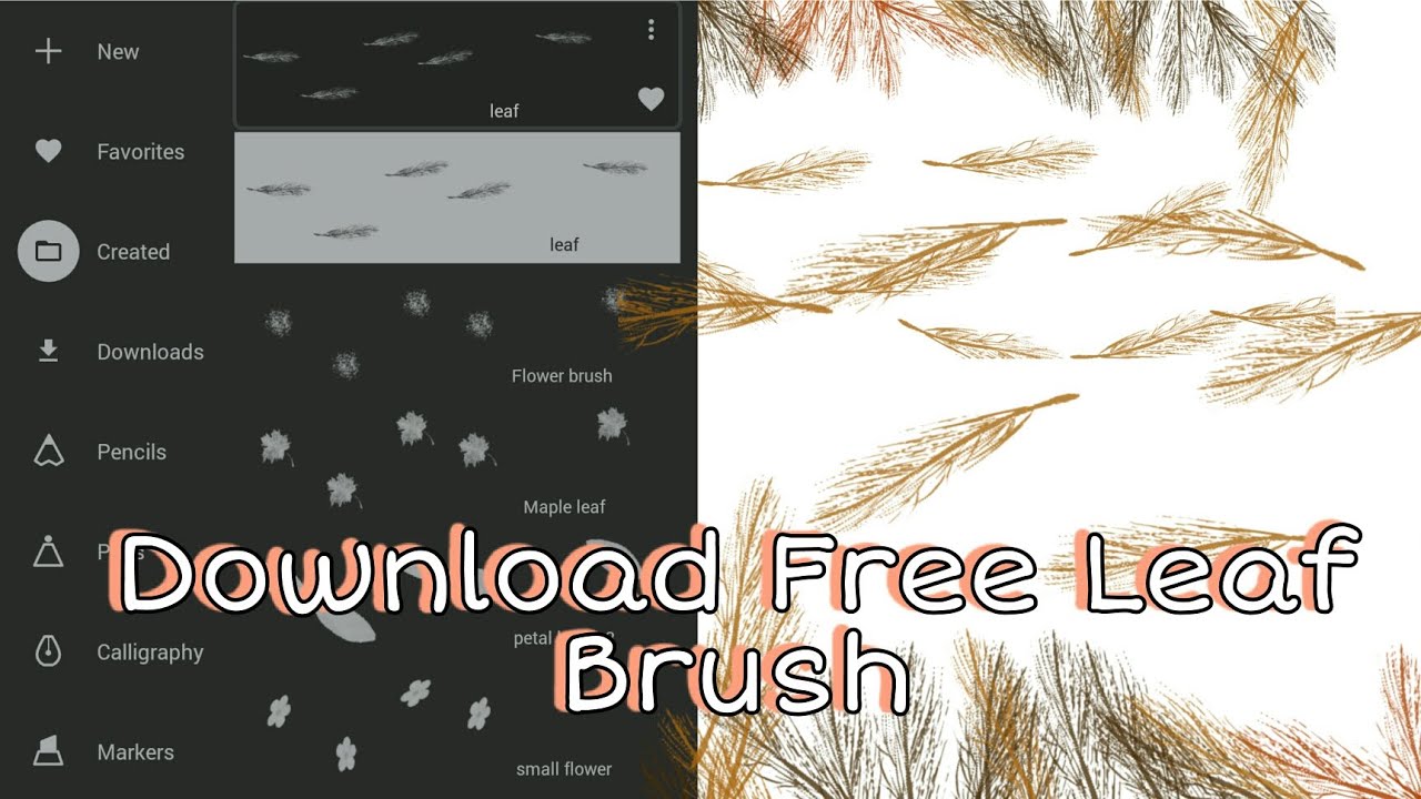 How to create a LEAF BRUSH using infinite painter | DOWNLOAD FREE Brush ...
