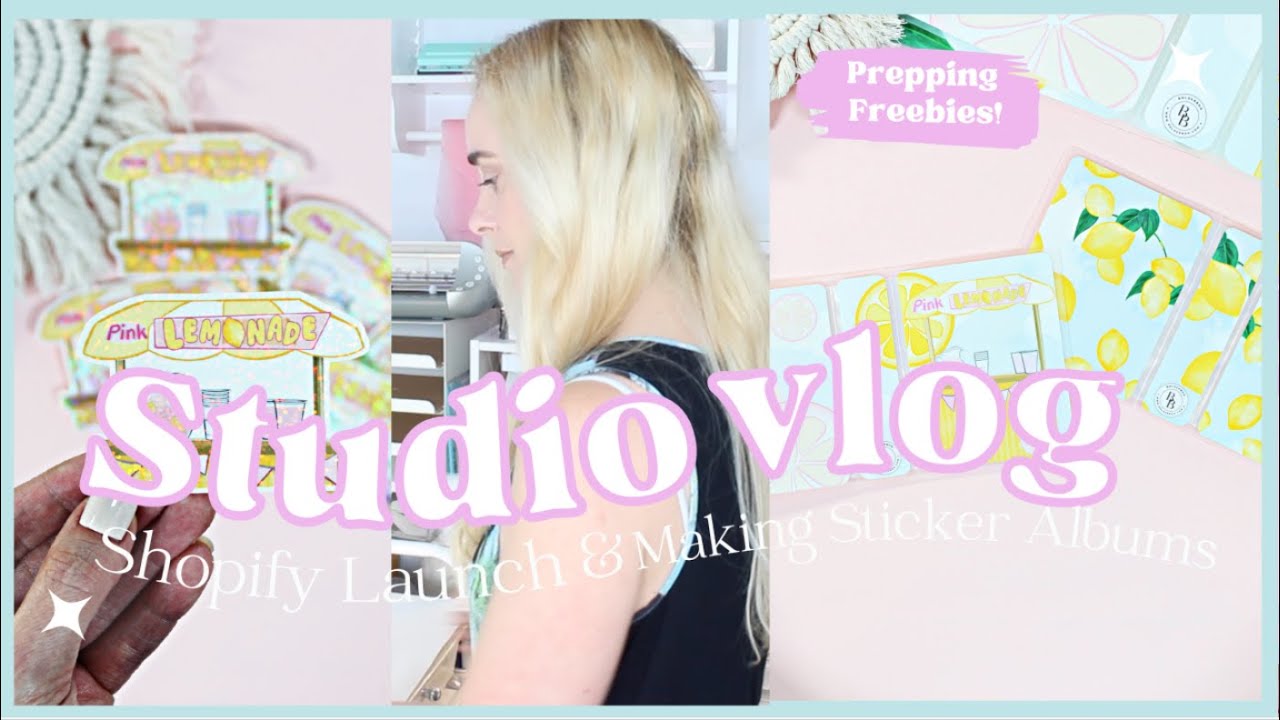 SHOPIFY LAUNCH DAY VLOG 🌸 Prepping Sticker Albums, Freebies + More ...