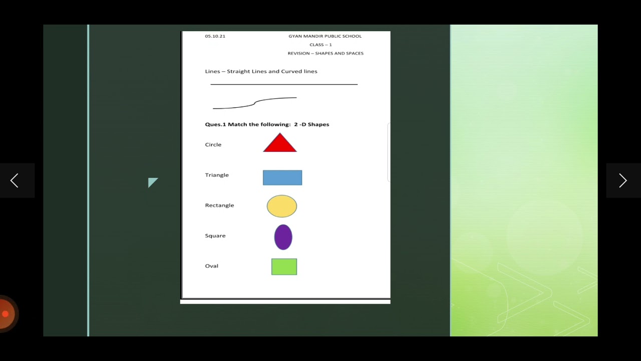 class 1 Maths Shapes and Spaces Revision - YouTube