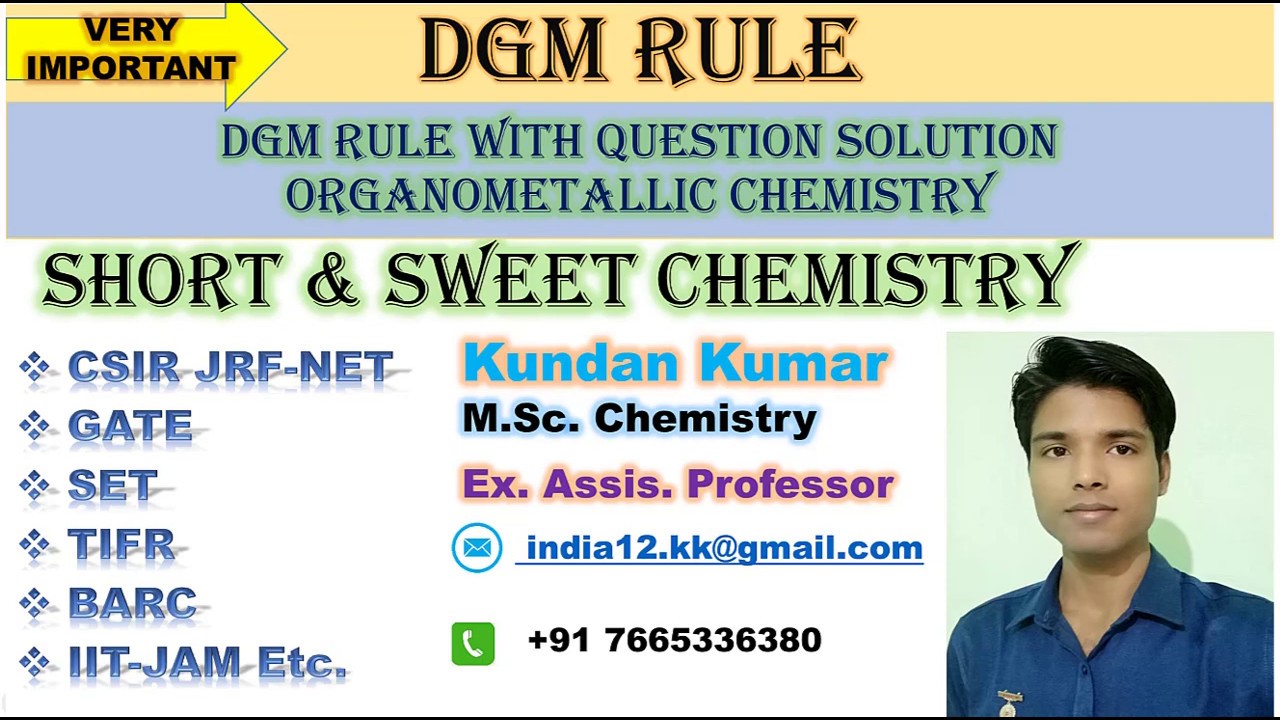 (HINDI) DGM RULE QUESTION PRACTICE ORGANOMETALLIC CHEMISTRY CSIR JRF ...