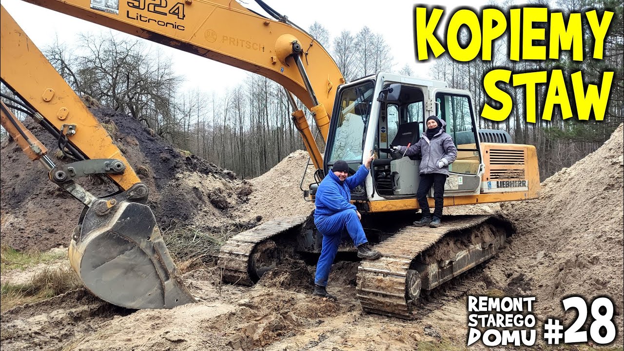 KOPANIE STAWU, koparka - Remont Starego Domu - cz. #28 - YouTube