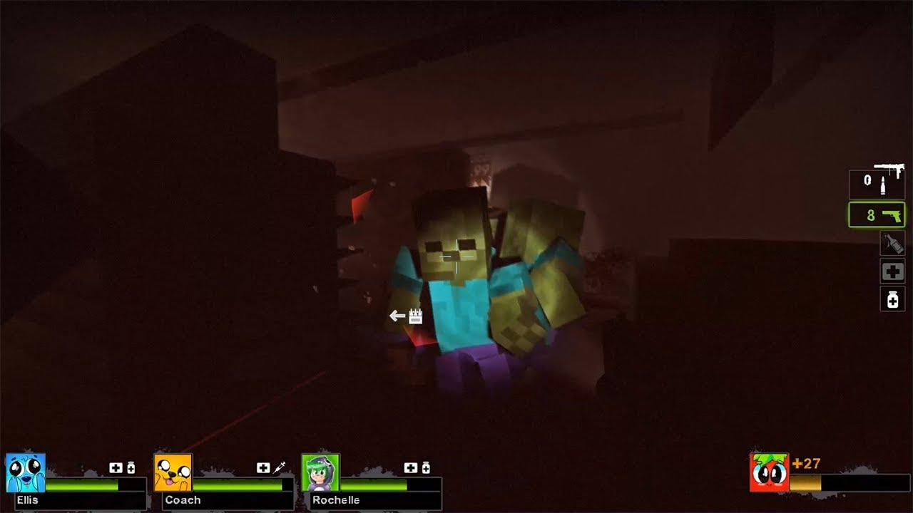 APOCALIPSIS ZOMBIE 2😨😰 MINECRAFT MOD LEFT 4 DEAD 2 - YouTube