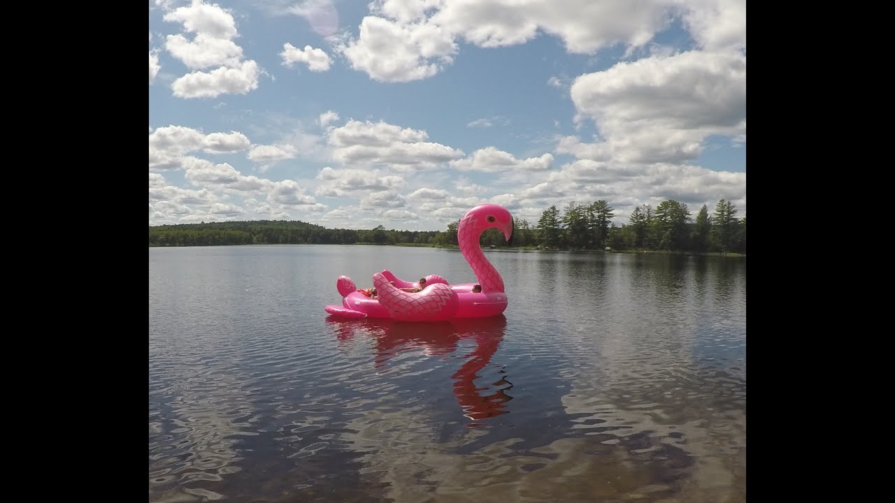 TimeLapse of Huge Flamingo Float inflating - YouTube