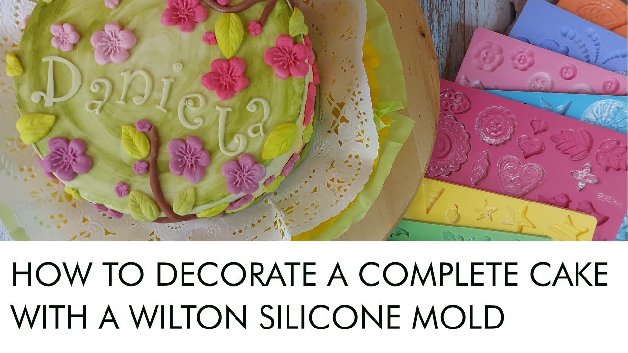 How to decorate a complete cake with Wilton Silicone Molds - YouTube