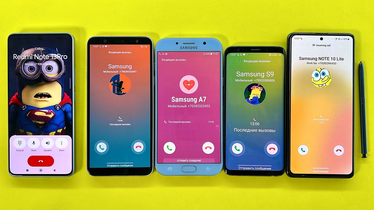 Incoming Calls Samsung A7/J8/S9/Note 10Lite | Outgoing Call from Redmi ...