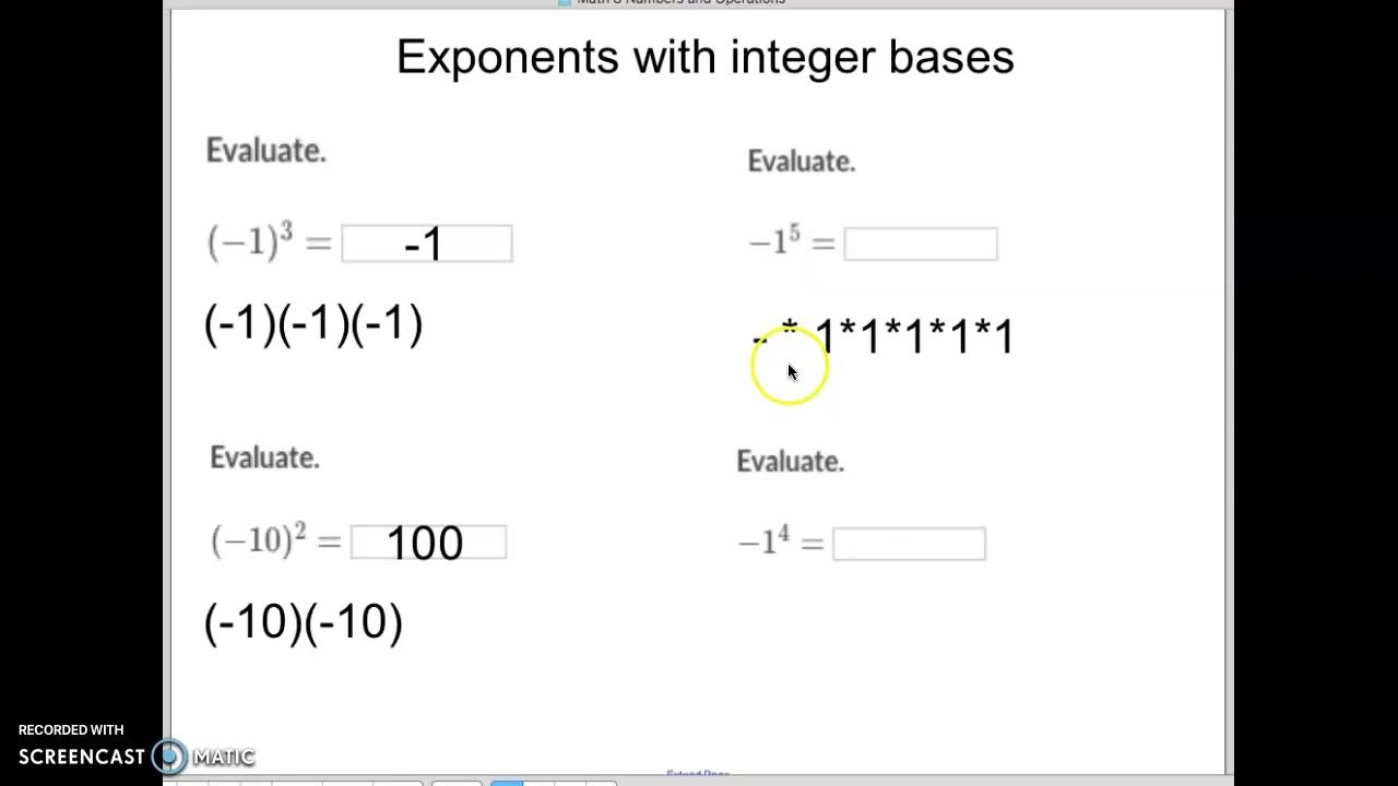 Exponents with integer bases - YouTube