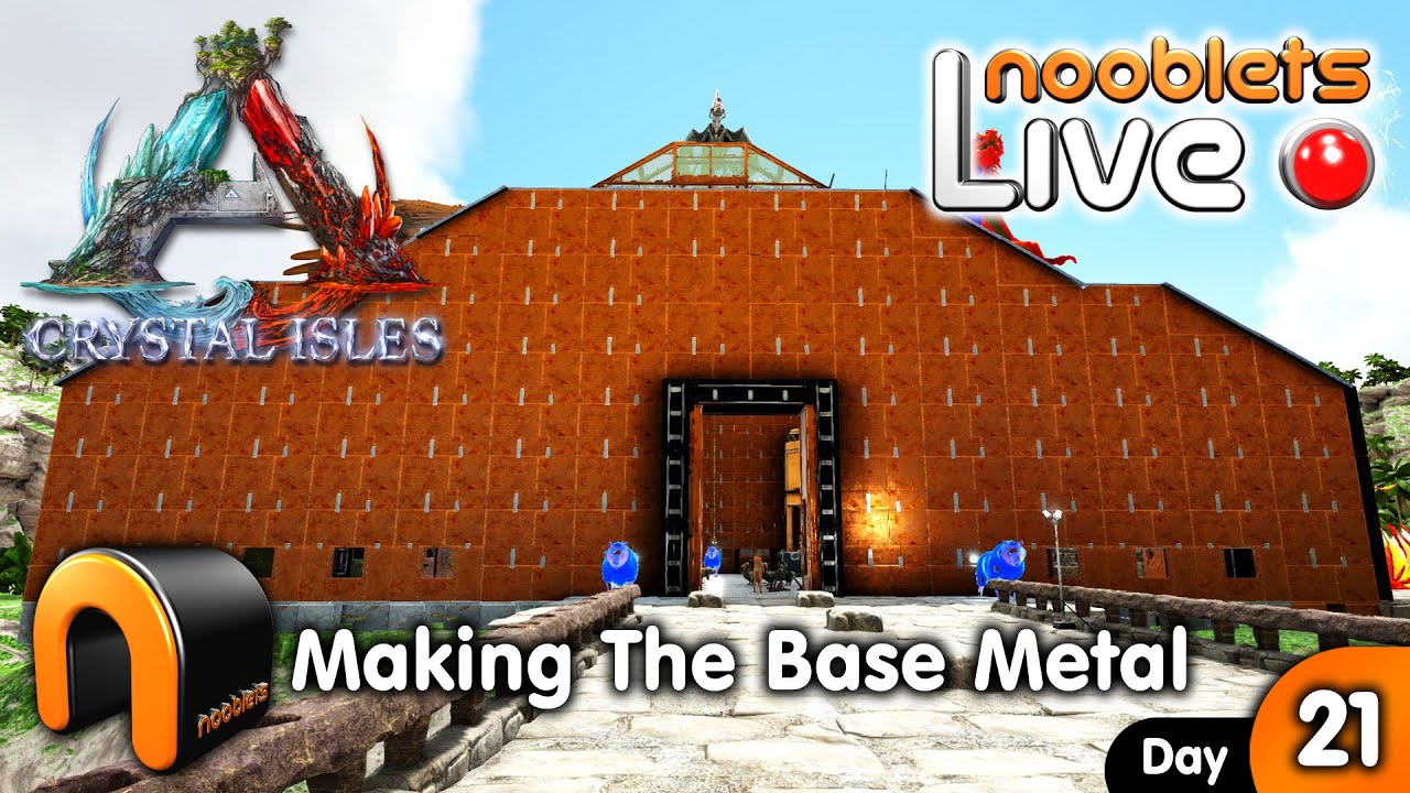ARK Crystal Isles MAKING OUR BASE METAL Day 21! #crystalisles - YouTube
