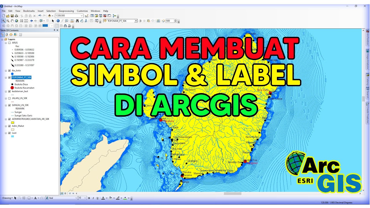 Cara Membuat Simbol dan Label Peta Dengan ArcGIS - YouTube