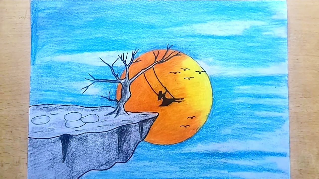 How To Draw A Girl Swinging In A Tree Oil Pastel Drawing Step By how-to-draw-a-girl-swinging-in-a-tree-oil-pastel-drawing-step-by