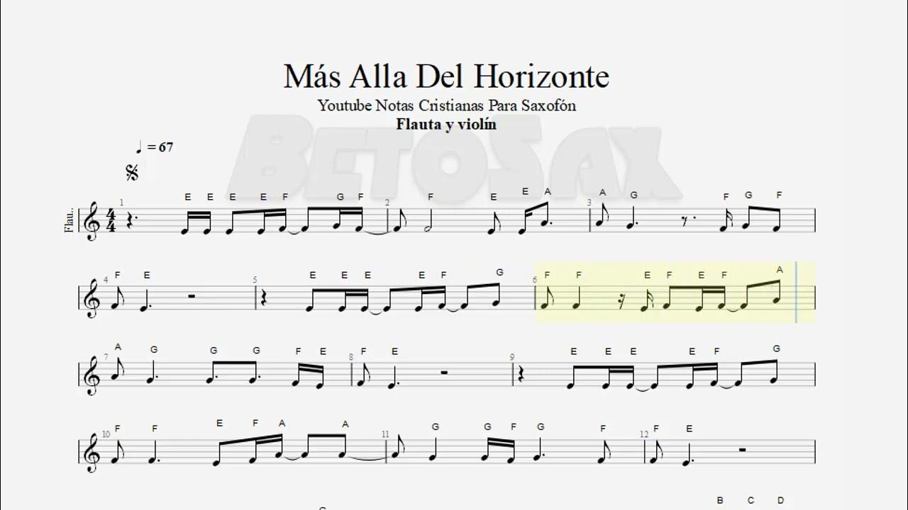 Más Allá Del Horizonte Flauta Y Violín Partitura Cifrado Notas