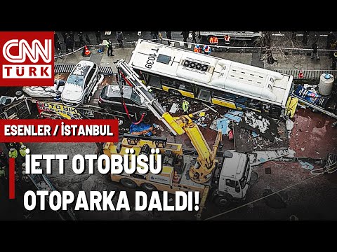 İstanbul'da Feci Kaza: İETT Otobüsü Otoparka Daldı! CNN TÜRK Olay Yerinde Son Durumu Aktardı