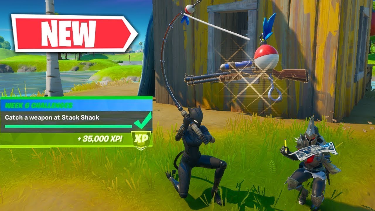 #Fortnite FORTNITE WEEK 6 CHALLENGE - Catch a weapon at Stack Shack ...