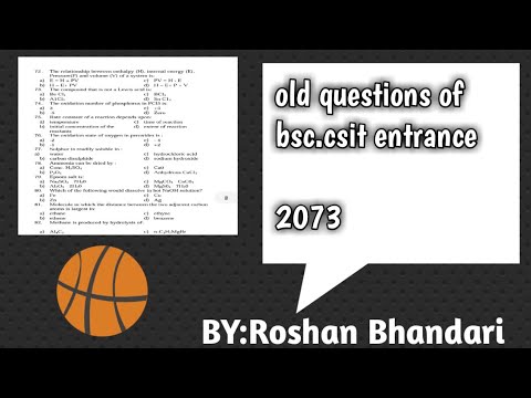 old question solutions of bsc.csit entrance.2073 - YouTube