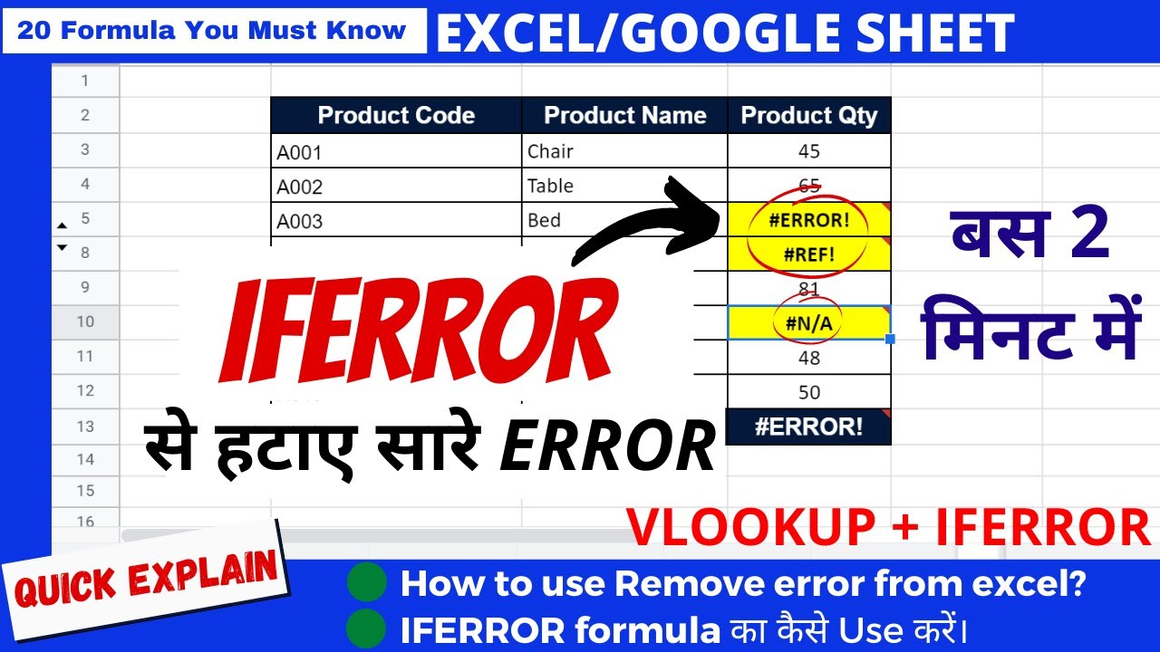IFERROR Function In Excel How To Use IFERROR Formula In Excel Hindi iferror-function-in-excel-how-to-use-iferror-formula-in-excel-hindi