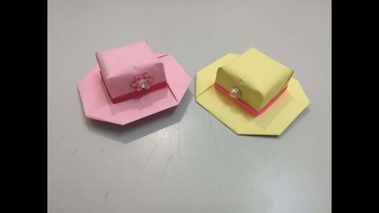 How to make Paper Hat for Girls | easy paper Hat | Origami Hats - YouTube