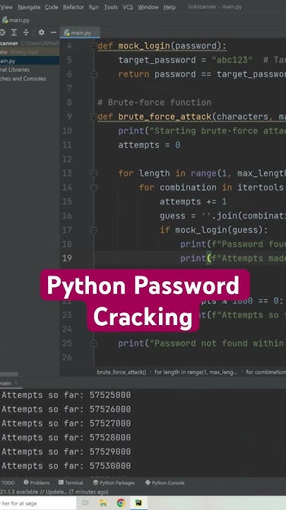 Python Password Cracking - Ethical Hacking #programming #python #cybersecurity #codingtutorial ...