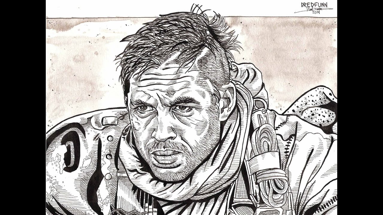 Mad Max Fury Road A Dredfunn Original Comic Style Portrait - YouTube
