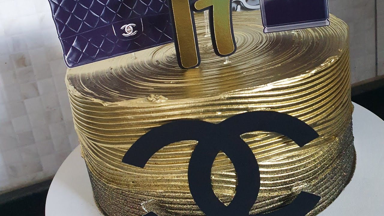 BOLO CHANEL | WAVE CAKE DOURADO E PRETO | ATELIÊ DOCE - LIDIANE ...