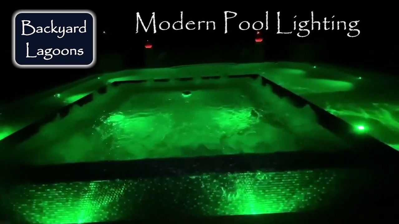 Backyard Lagoons swimming pool & spa night lighting showcase video ...