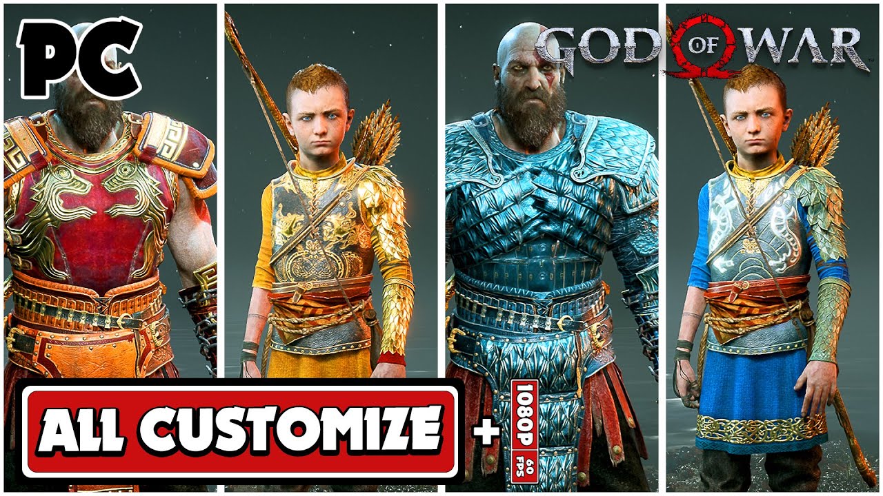 God of War 4 - (All Skin & All Customize) + Showcase All Set Skin ...