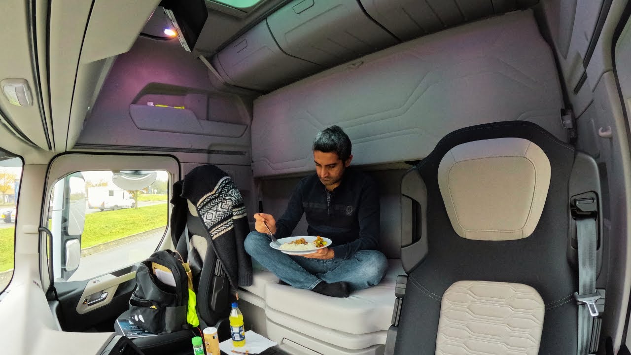 POV TRUCK DRIVING / TRUCKER ROUTINE AND CAMPING IN THE CAB - YouTube