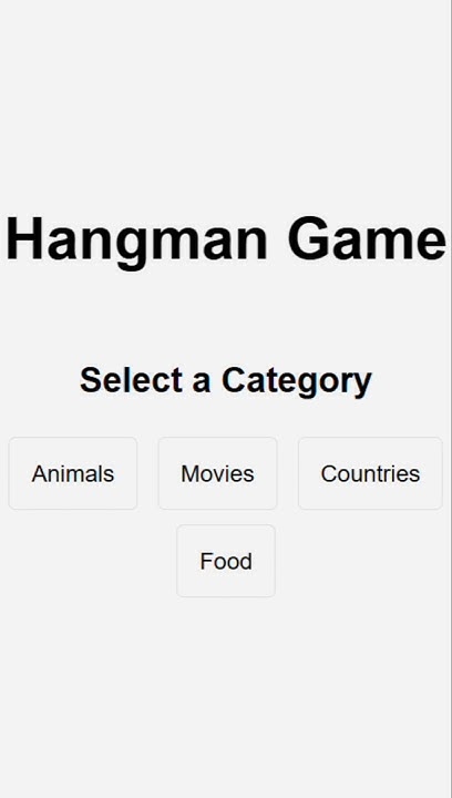 Hangman with categories game using html css bootstrap and javascript #viralnow#shorts# ...